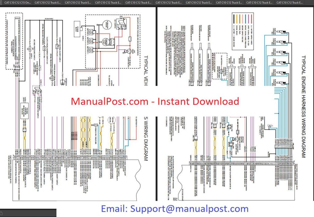 CAT Truck Engine C10 C12 Manual Schematic Electrical & Troubleshooting ...