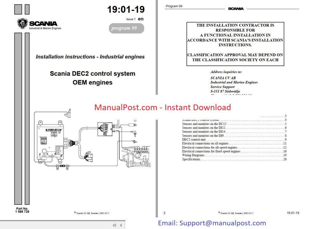 Scania Industrial Engines DEC2 Control System OEM Installation ...