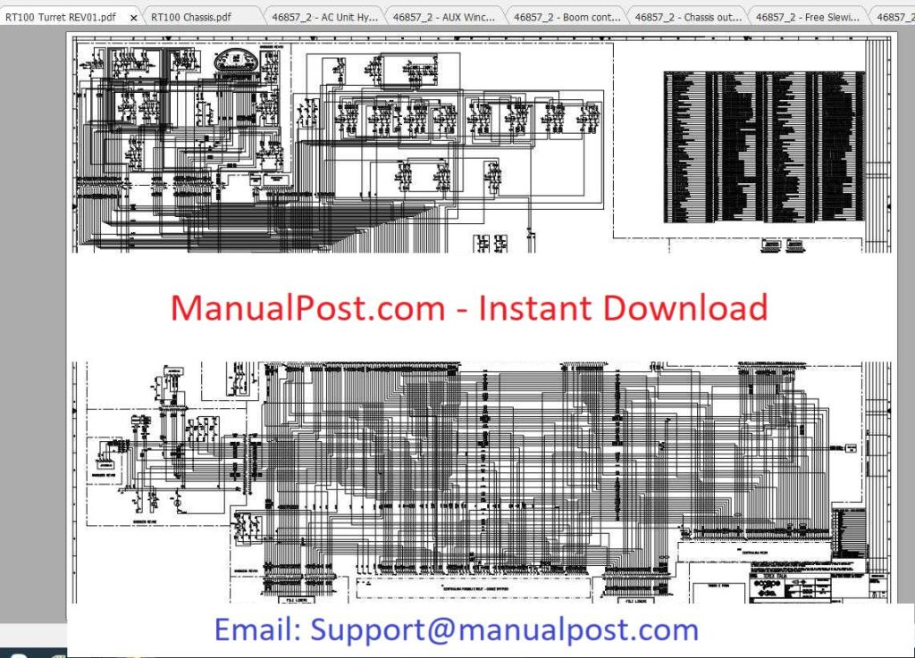 Terex Rough Terrain Cranes RT100 Spare Parts, Electric Diagram ...