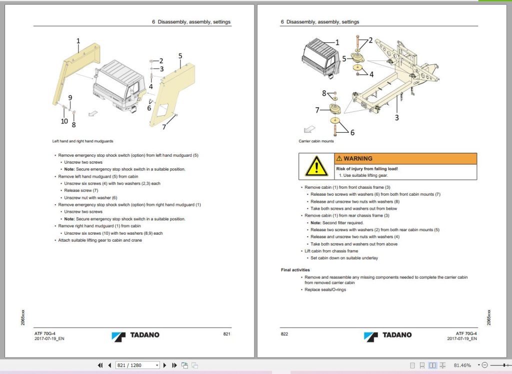 Tadano Crane ATF 70G-4 Parts Catalog & Service Manual & Circuit ...
